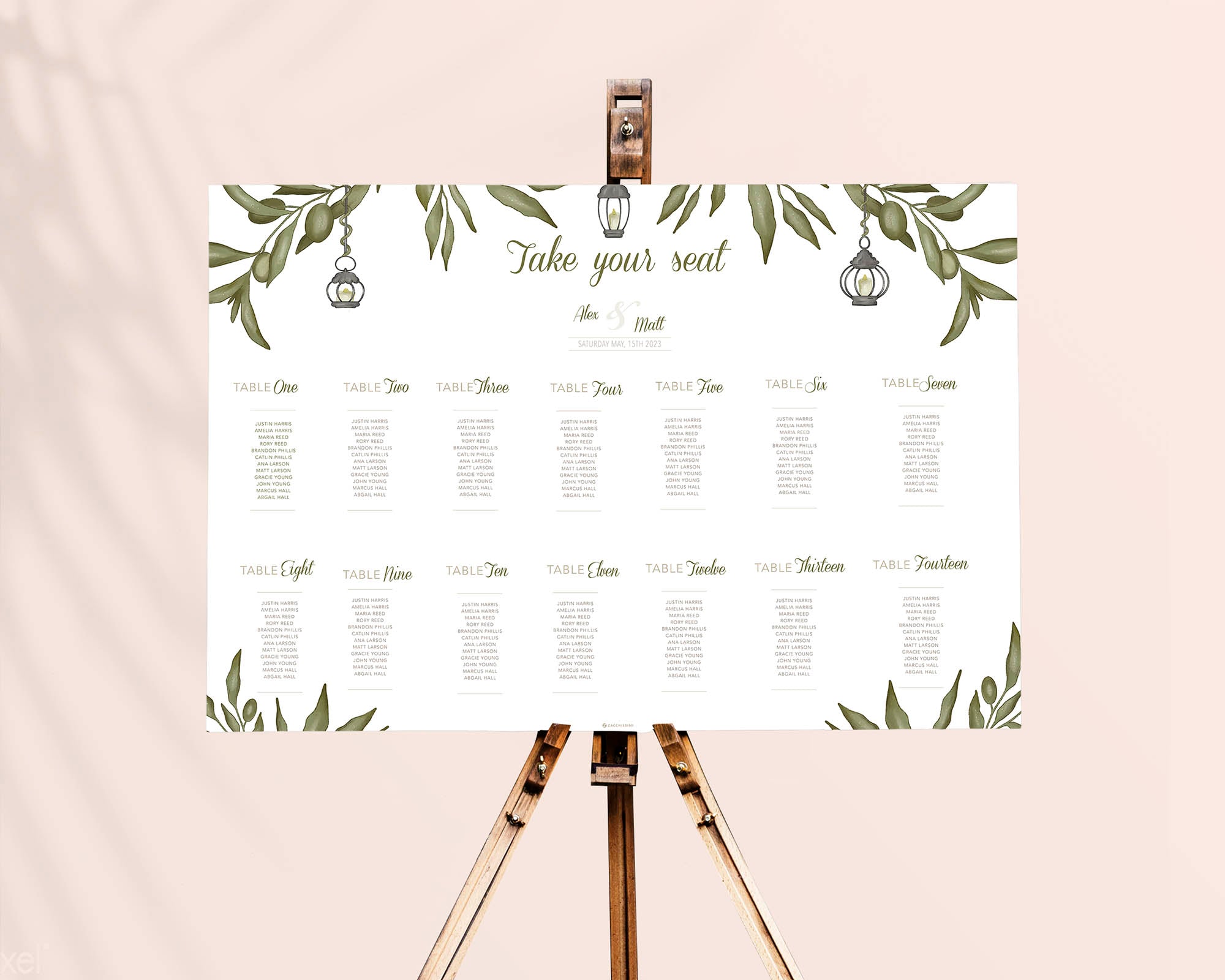 Grenery - Seating Chart Self Editing Template – Studio Zak