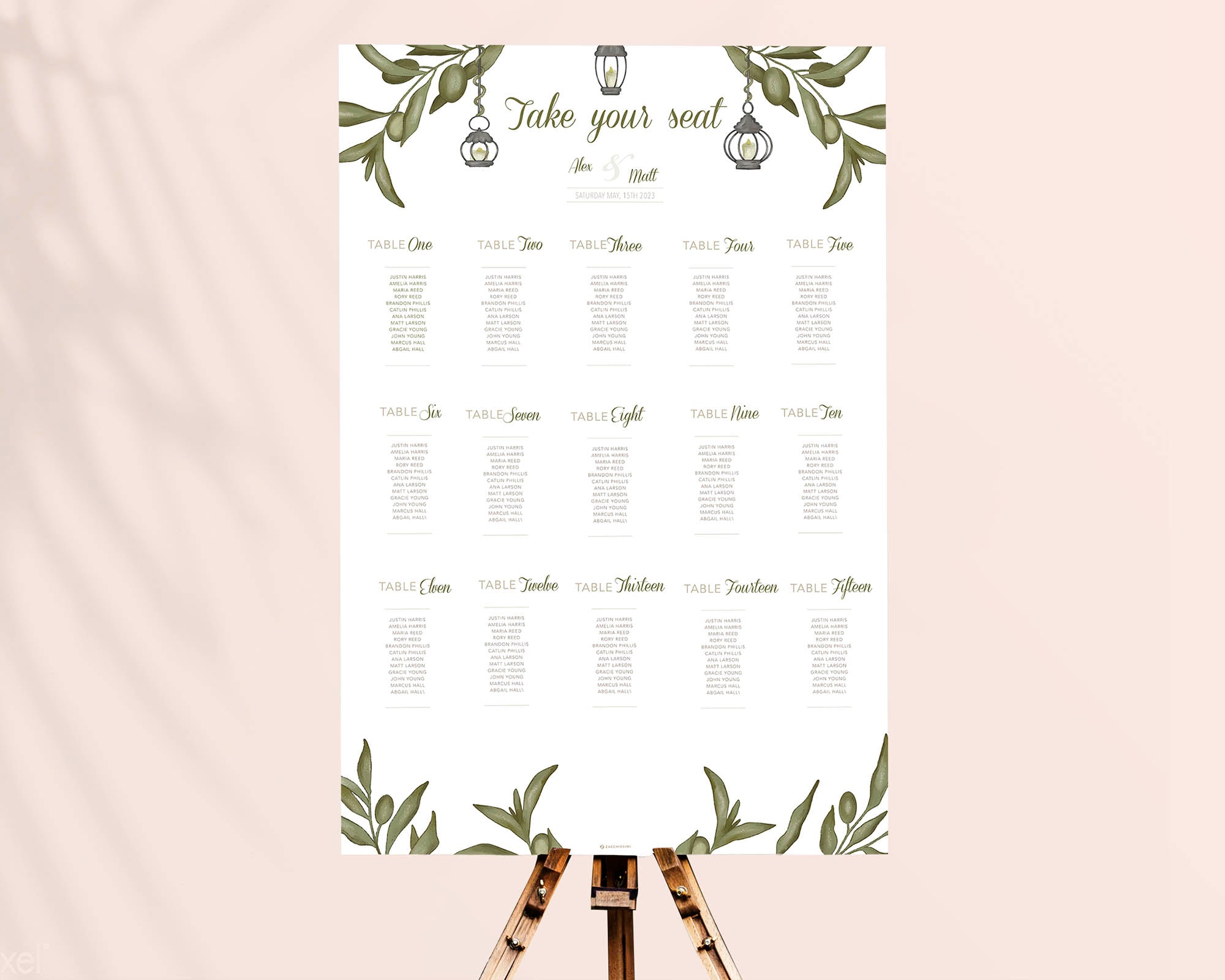 Grenery - Seating Chart Self Editing Template – Studio Zak